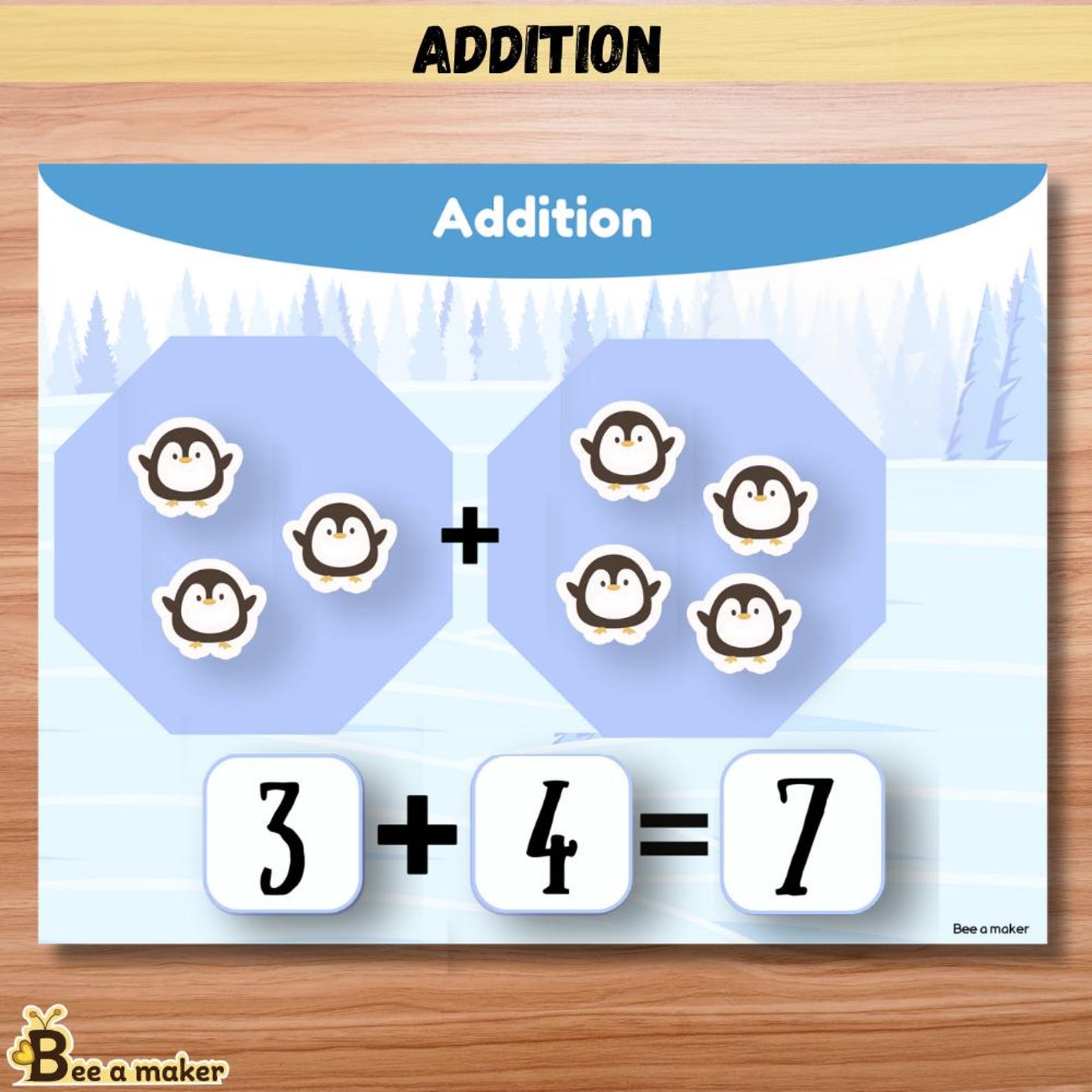 Penguin Addition Math Game | Winter Preschool Activity | Printable ...
