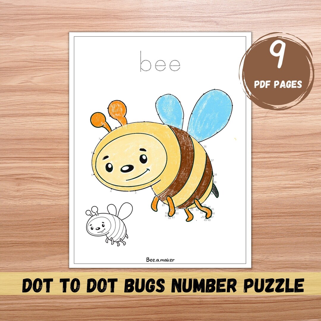 Bugs Dot to Dot Number Puzzle - Etsy