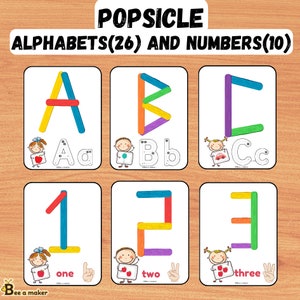 Popsicle Stick Flash Card Bundle(shapes, Alphabet, Numbers, Pattern and ...
