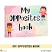 DIY Opposite Book Printable, Hands on Learning - Etsy
