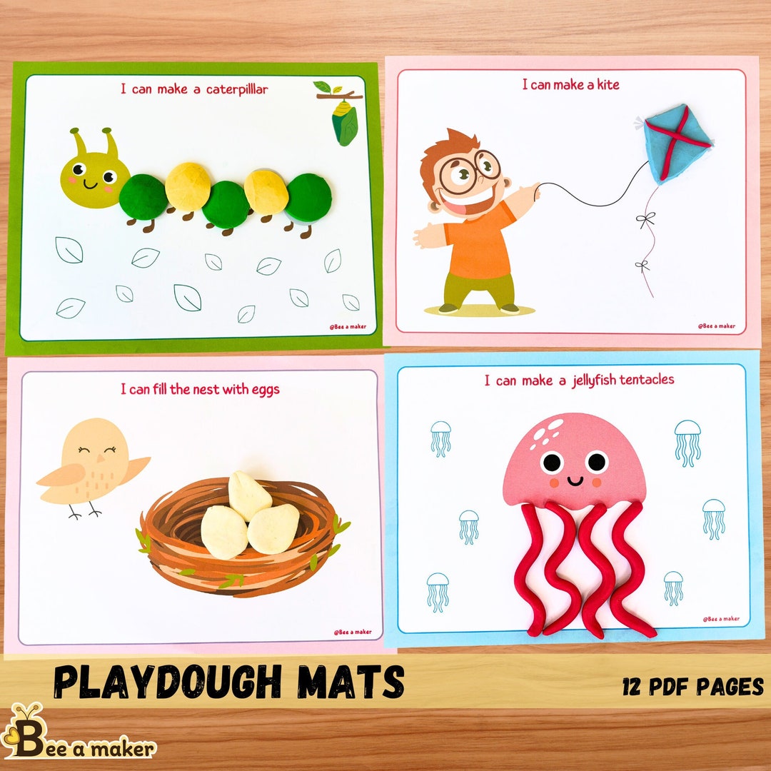 Play Dough Mats Set 1 , Montessori Activity - Etsy