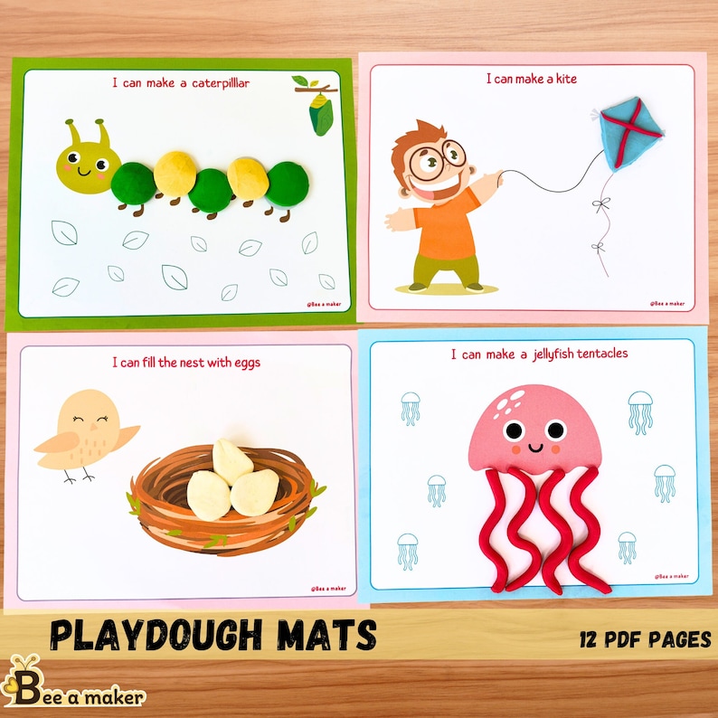 Play Dough Mats Set 1 , Montessori Activity - Etsy