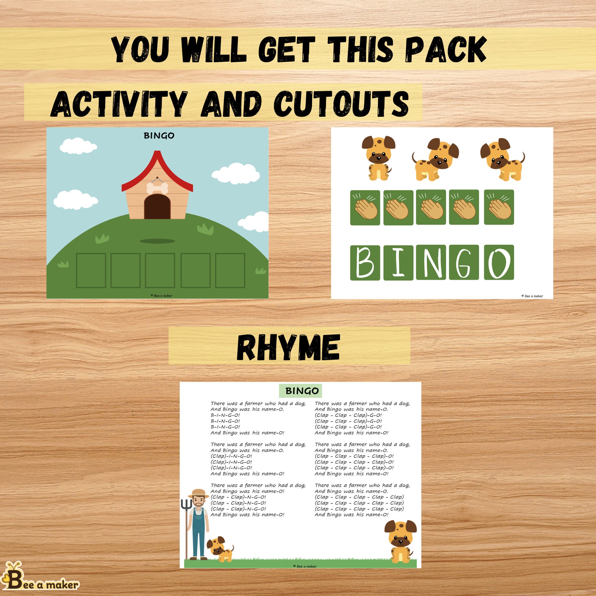 Bingo Nursery Rhyme Busy Book Page - Etsy