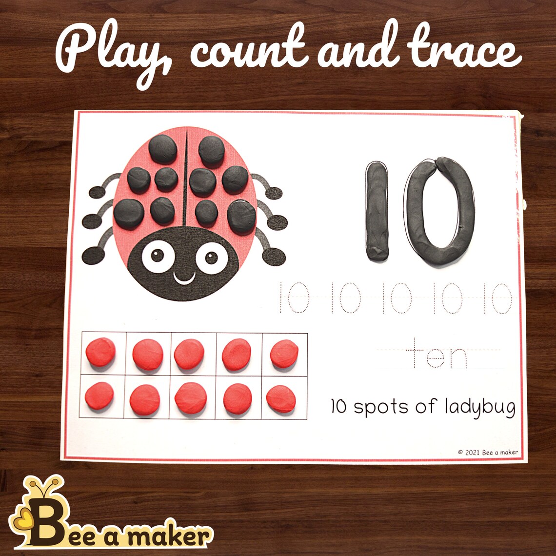 Number Counting Playdough Mat Busy Book | Etsy