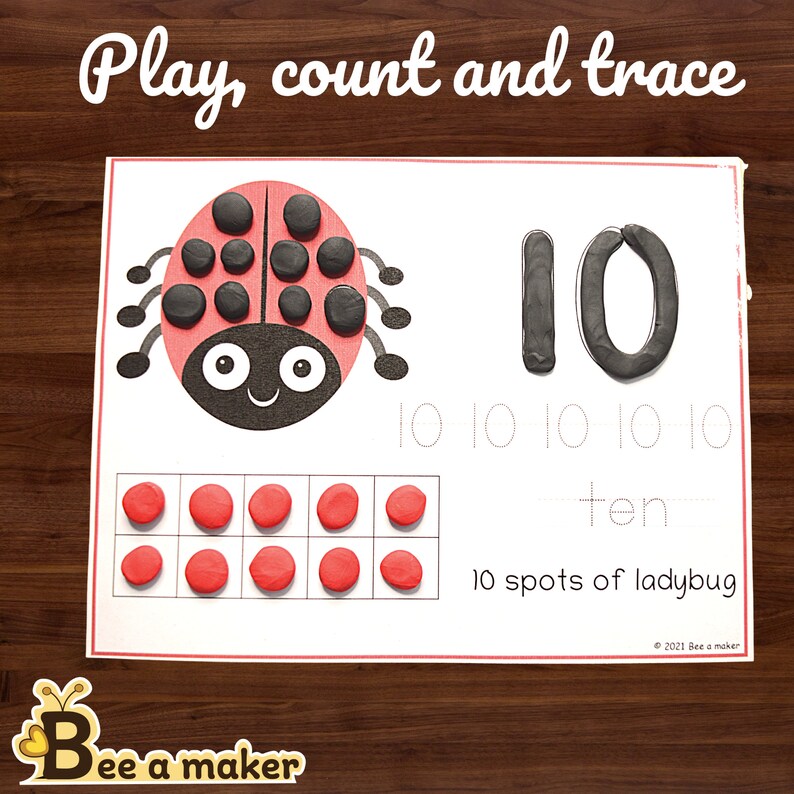 Number Counting Playdough Mat Busy Book | Etsy