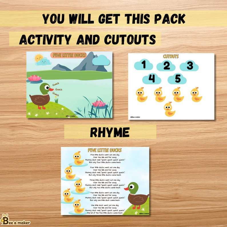 Five Little Ducks Nursery Rhyme Busy Book Page - Etsy