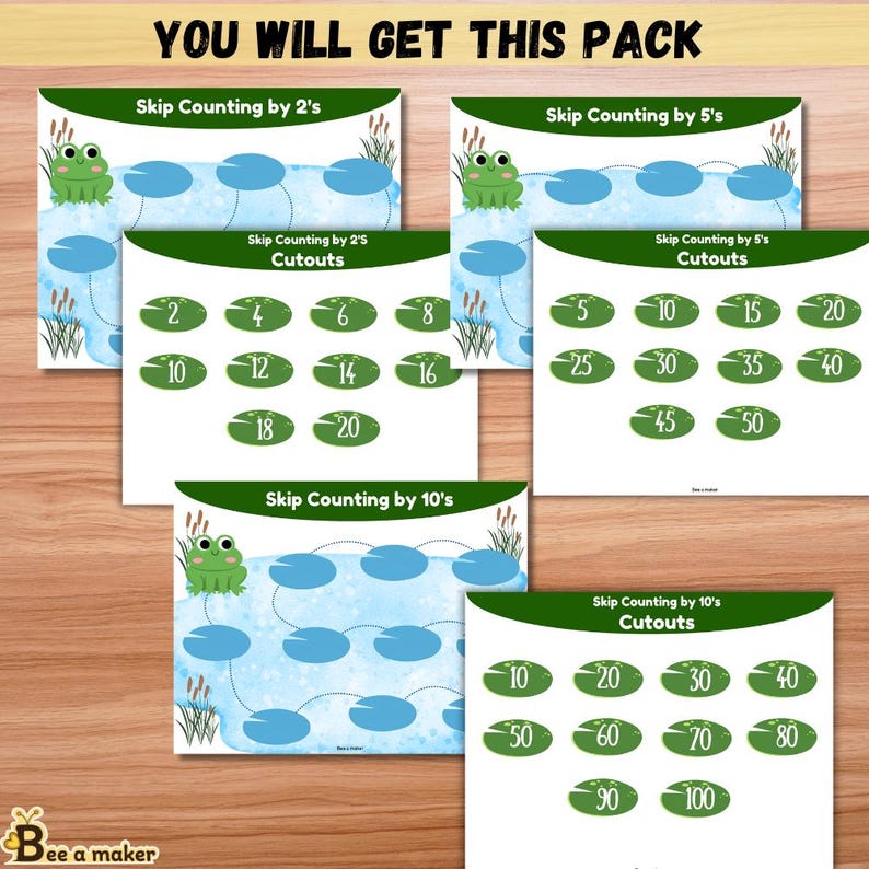 Frog Skip Counting Activity | Busy Book Math Printable | Count by 2s ...