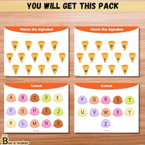 Alphabet Ice Cream Matching Game | Uppercase & Lowercase Letter Match ...