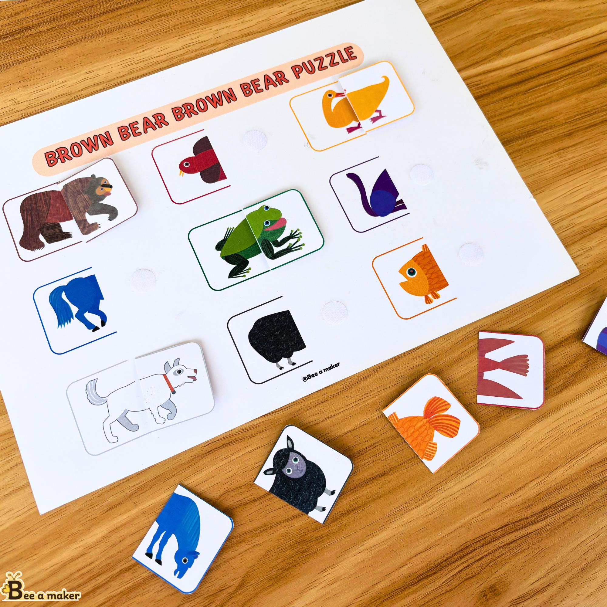 Brown Bear Brown Bear Puzzle Activity, Inspired From Eric Carle - Etsy