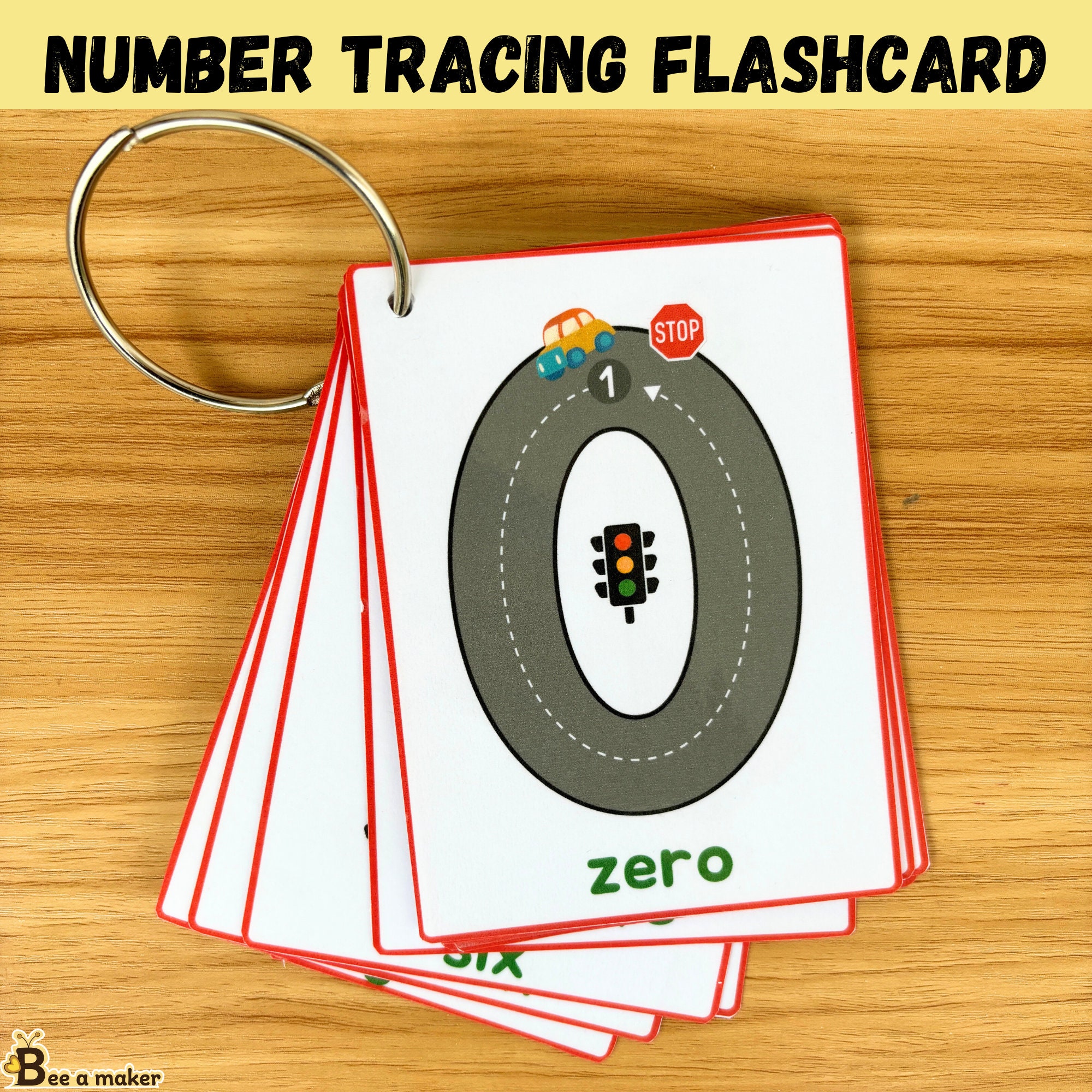 Number Tracing Flashcards, Cars Roads Printable, Montessori Homeschool ...