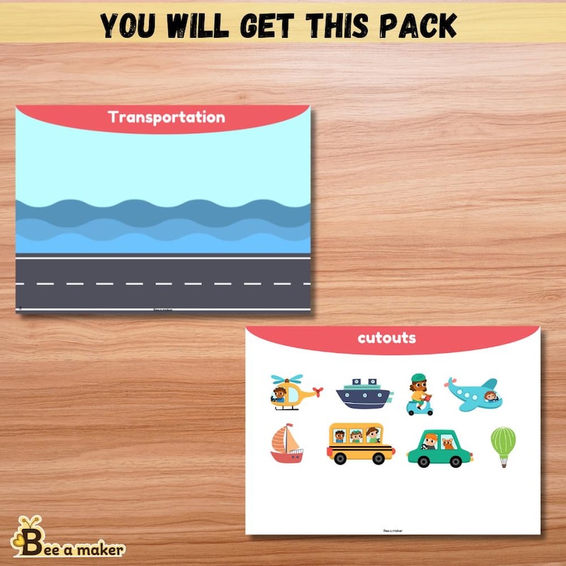 Transportation Busy Book Page | Printable Toddler Activity | Preschool ...