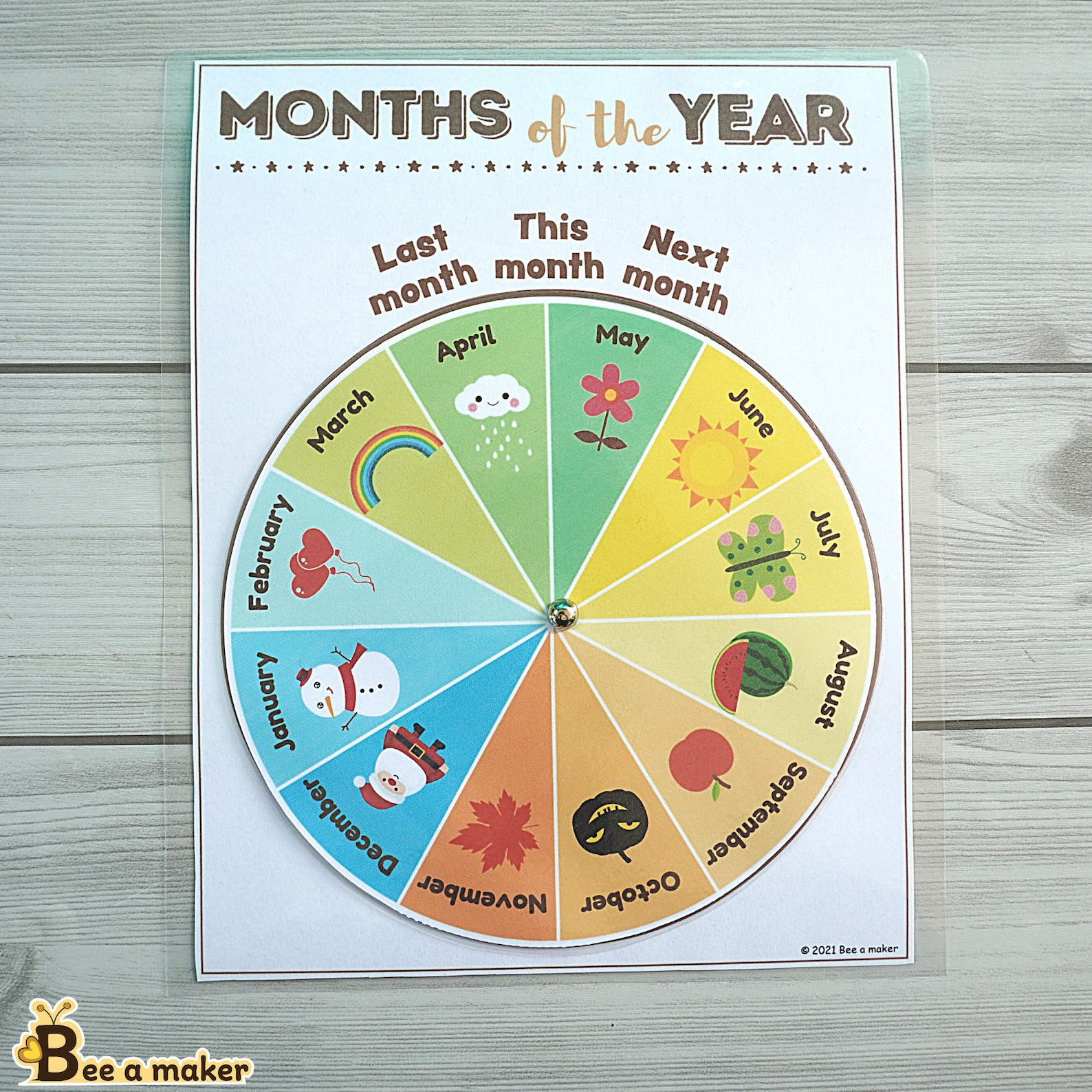 Months of the Year Wheel Busy Book Page for Circle Time, Toddler ...