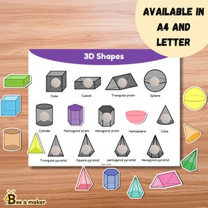 3D Shapes Busy Book Printable | Montessori Math Activity | Preschool ...