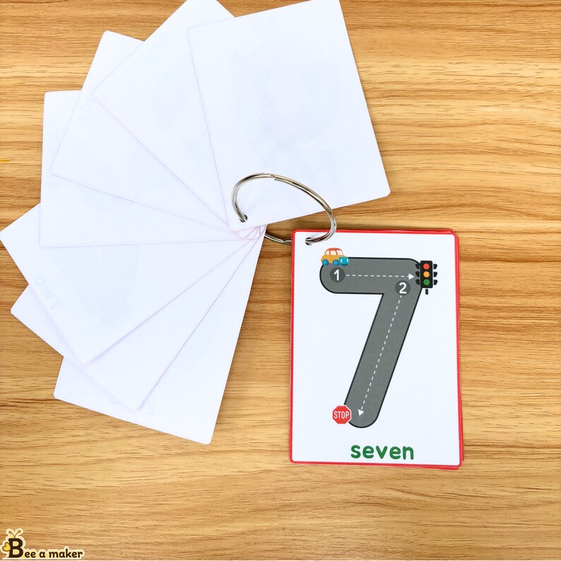 Number Tracing Flashcards, Cars Roads Printable, Montessori Homeschool ...