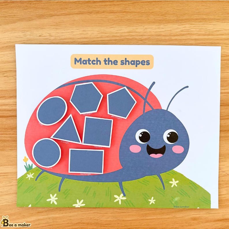 Ladybug Shape Matching Busy Book Page Activity - Etsy