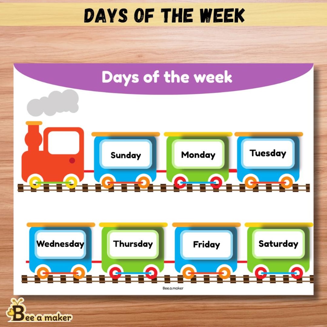 Days of the Week Train Activity | Preschool Learning Printable ...