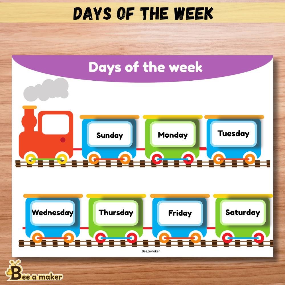 Days of the Week Train Activity | Preschool Learning Printable ...