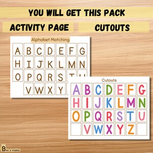 Uppercase to Uppercase Alphabet Match Printable Pdf Page, Toddler ...