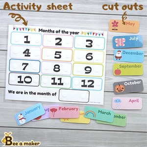Months of the Year Busy Book Printable Pdf Page, Toddler, Homeschool ...