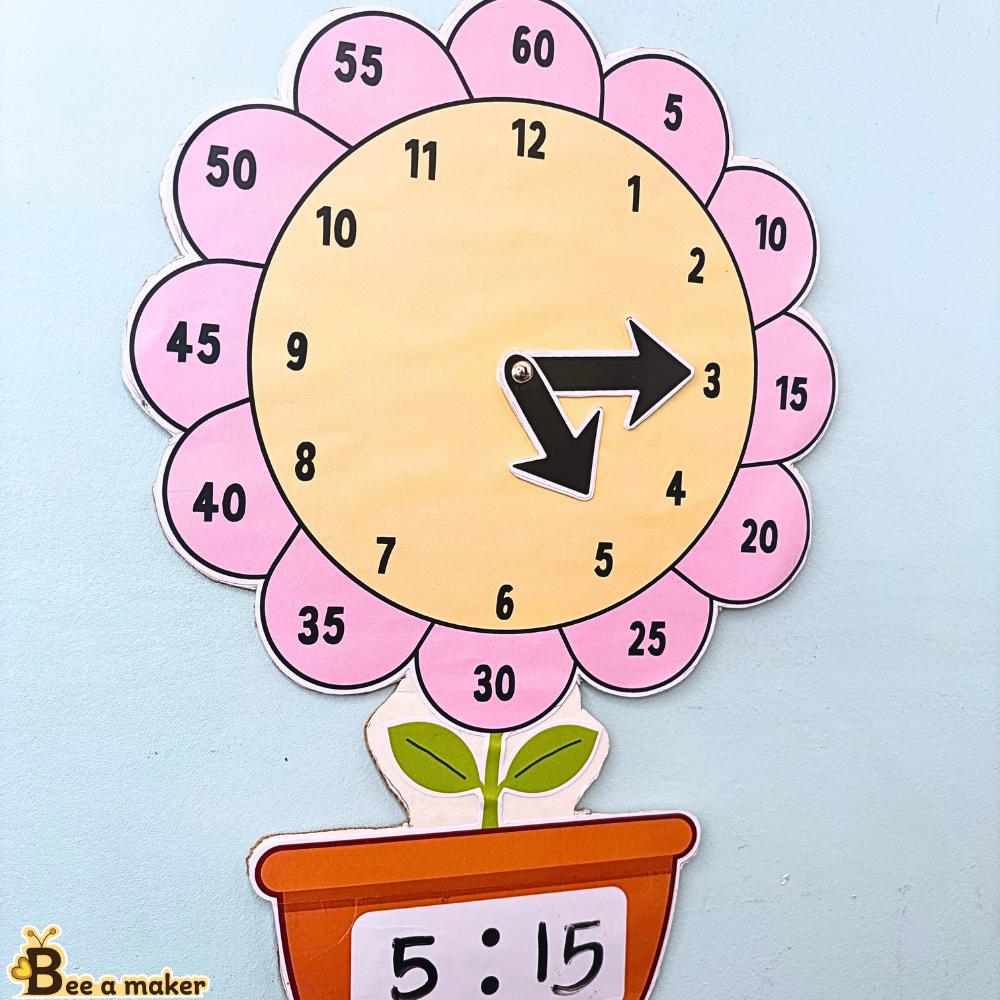 Flower Learning Clock –telling Time Printable Activity - Etsy