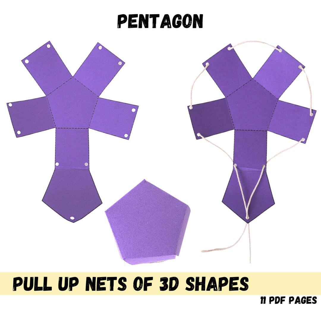 Pull up Nets of 3d Shapes - Etsy