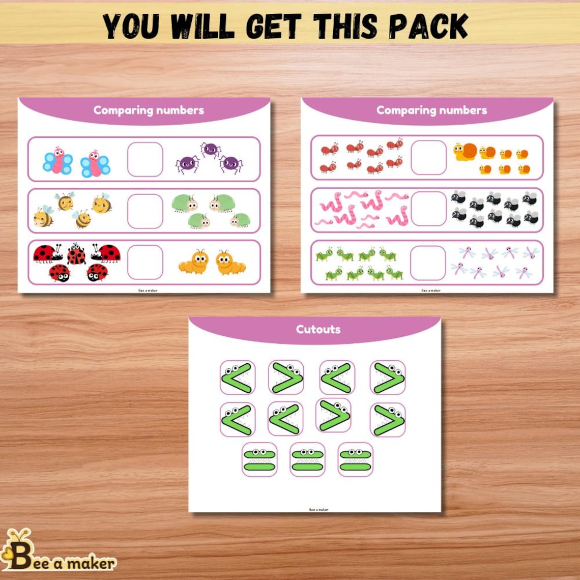 Comparing Numbers Printable Activity Busy Book Page | Greater Than ...
