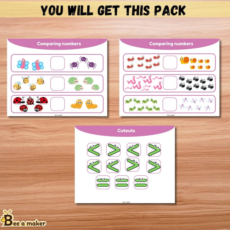 Comparing Numbers Printable Activity Busy Book Page | Greater Than ...
