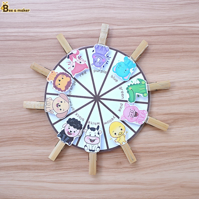Animal Color Matching Wheel Game - Etsy