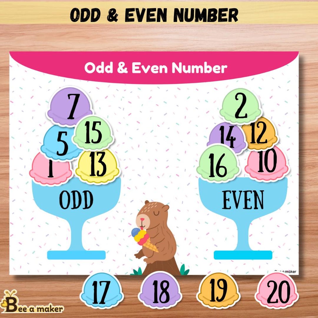Odd and Even Number Sorting Busy Book Page, Fun & Educational Math ...