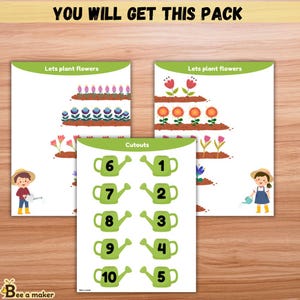 Let’s Plant Flowers Counting Activity | Montessori Busy Book Printable ...
