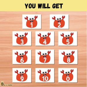 Crab Counting and Tracing Activity for Toddlers, Preschool and ...