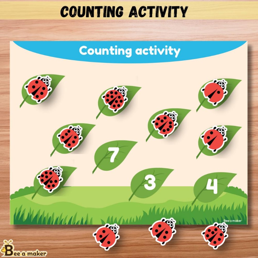 Counting Activity Busy Book Page | Ladybug Number Match | Montessori ...