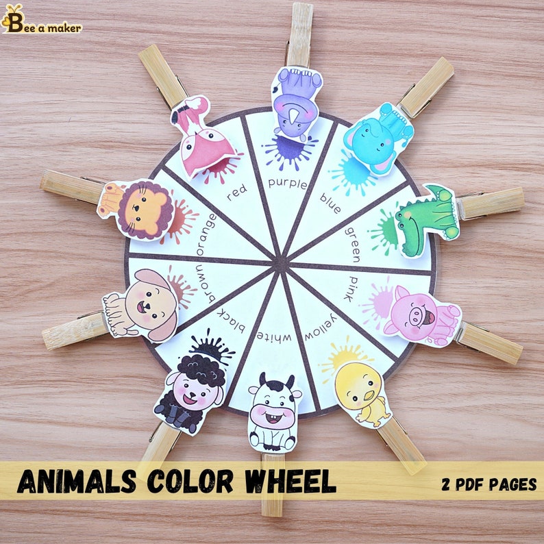 Animal Color Matching Wheel Game - Etsy