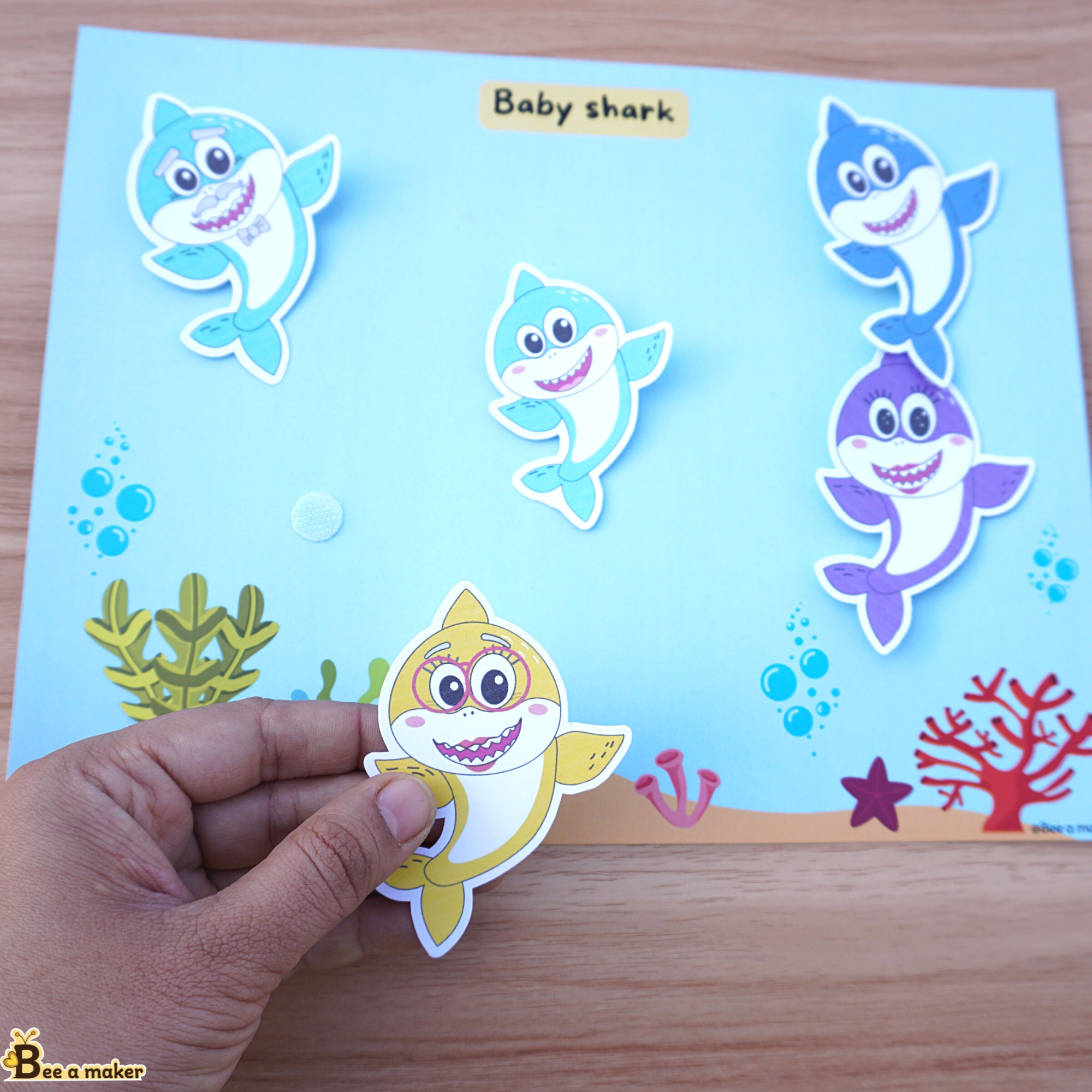 Baby Shark Nursery Rhyme Song Busy Book Printable Page, Preschool ...
