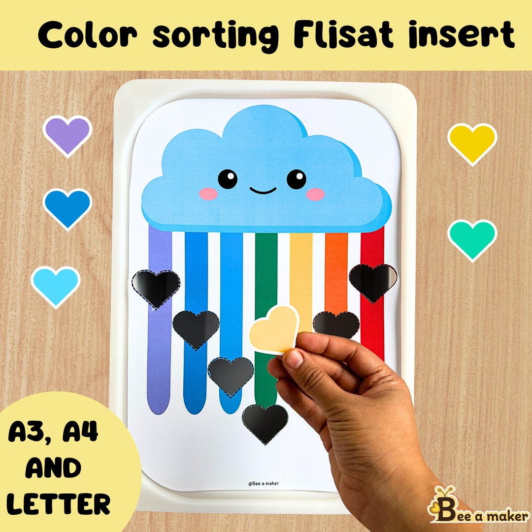 Rainbow Color Sorting Flisat or Trofast Insert Toddler Activity - Etsy