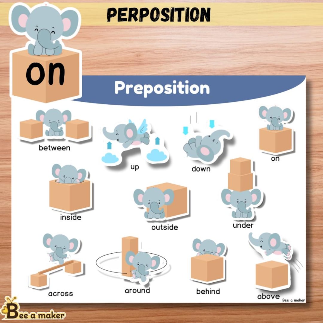 Preposition Matching Activity Printable | Learn Prepositions With ...