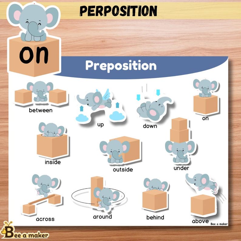 Preposition Matching Activity Printable | Learn Prepositions With ...
