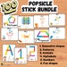 Popsicle Stick Flash Card Bundle(shapes, Alphabet, Numbers, Pattern and ...