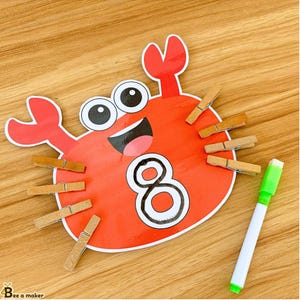 Crab Counting and Tracing Activity for Toddlers, Preschool and ...