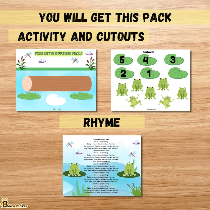 Five Little Speckled Frogs Song Busy Book Page - Etsy