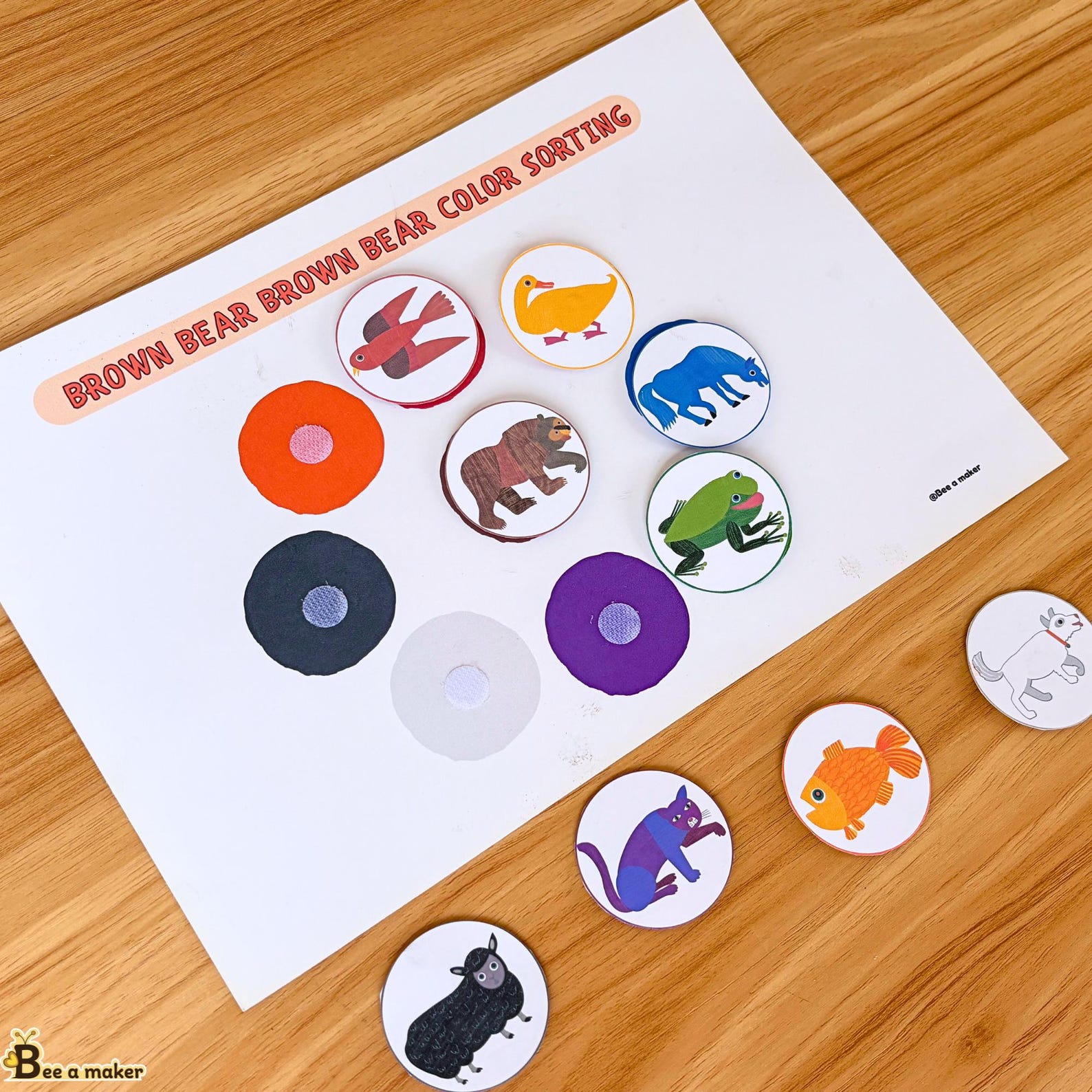 Brown Bear, Brown Bear Color Sorting Activity Busy Book Page Pdf - Etsy