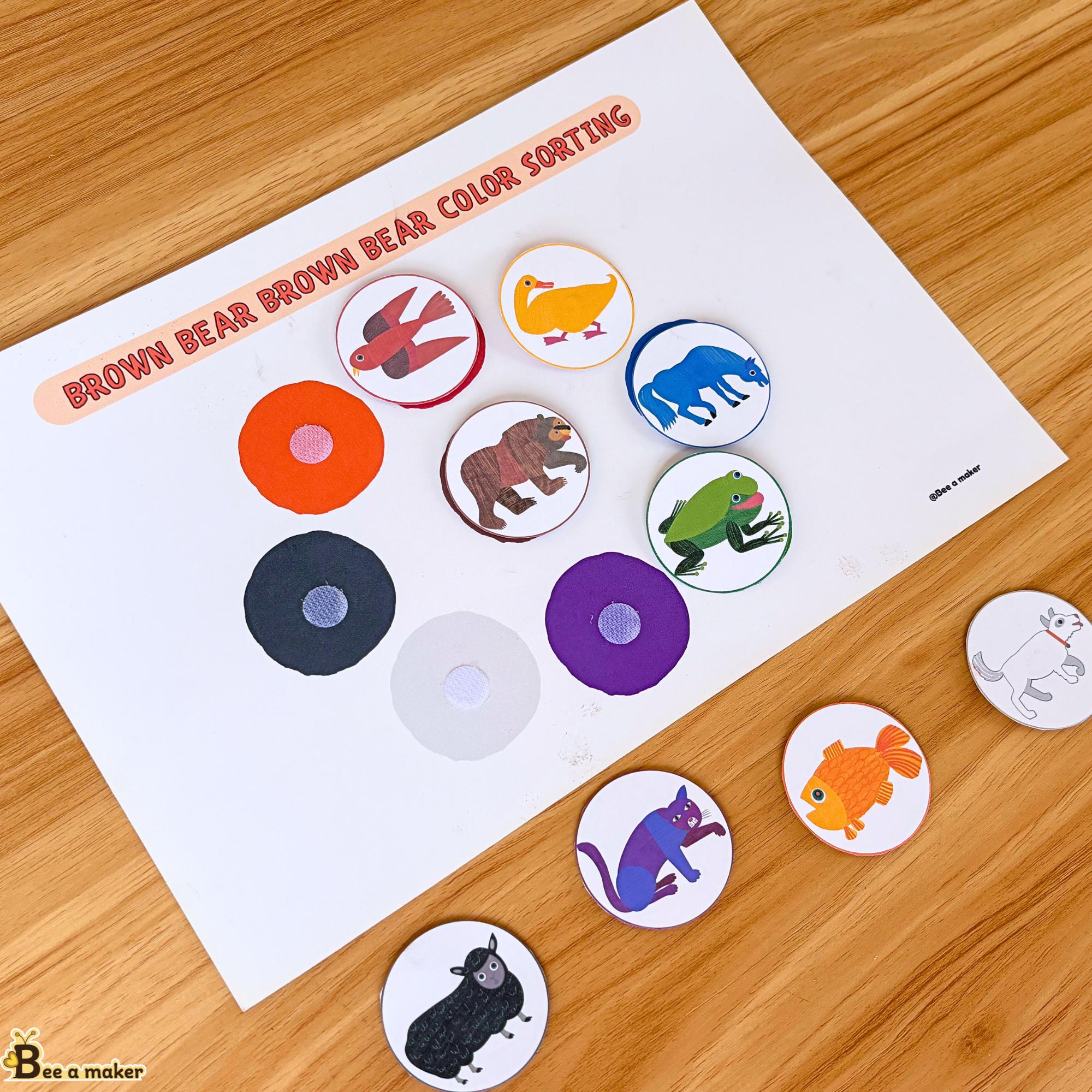 Brown Bear, Brown Bear Color Sorting Activity Busy Book Page Pdf - Etsy