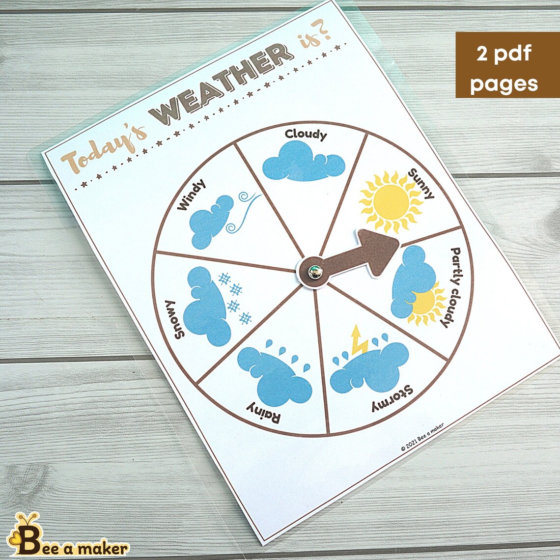 Weather Wheel Printable Busy Book Page for Circle Time or - Etsy