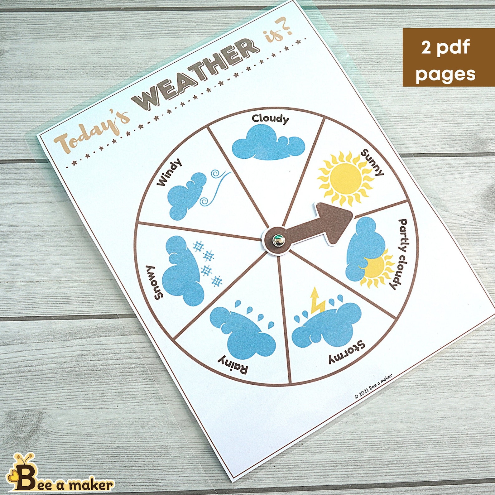 Weather Wheel Printable Busy Book Page for Circle Time or Weather ...