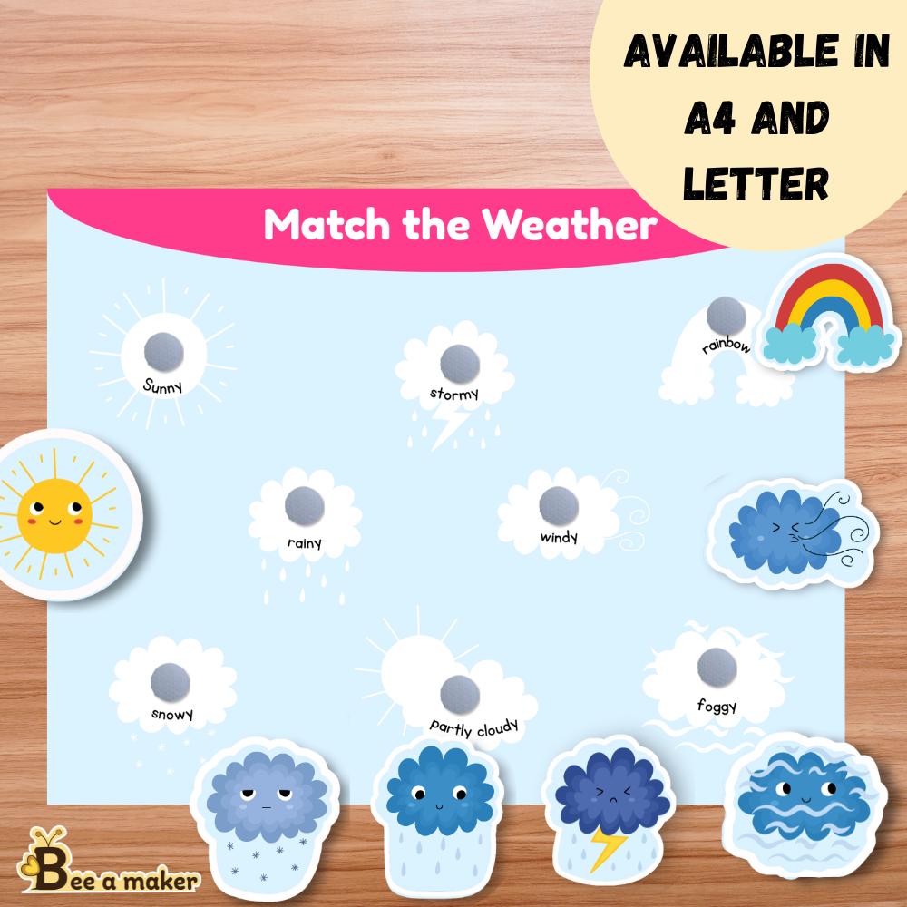 Match the Weather Activity – Weather Learning Printable for Kids ...