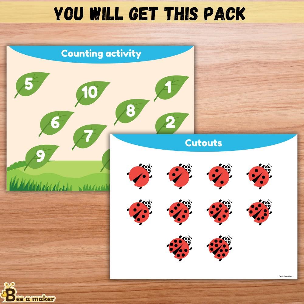 Counting Activity Busy Book Page | Ladybug Number Match | Montessori ...