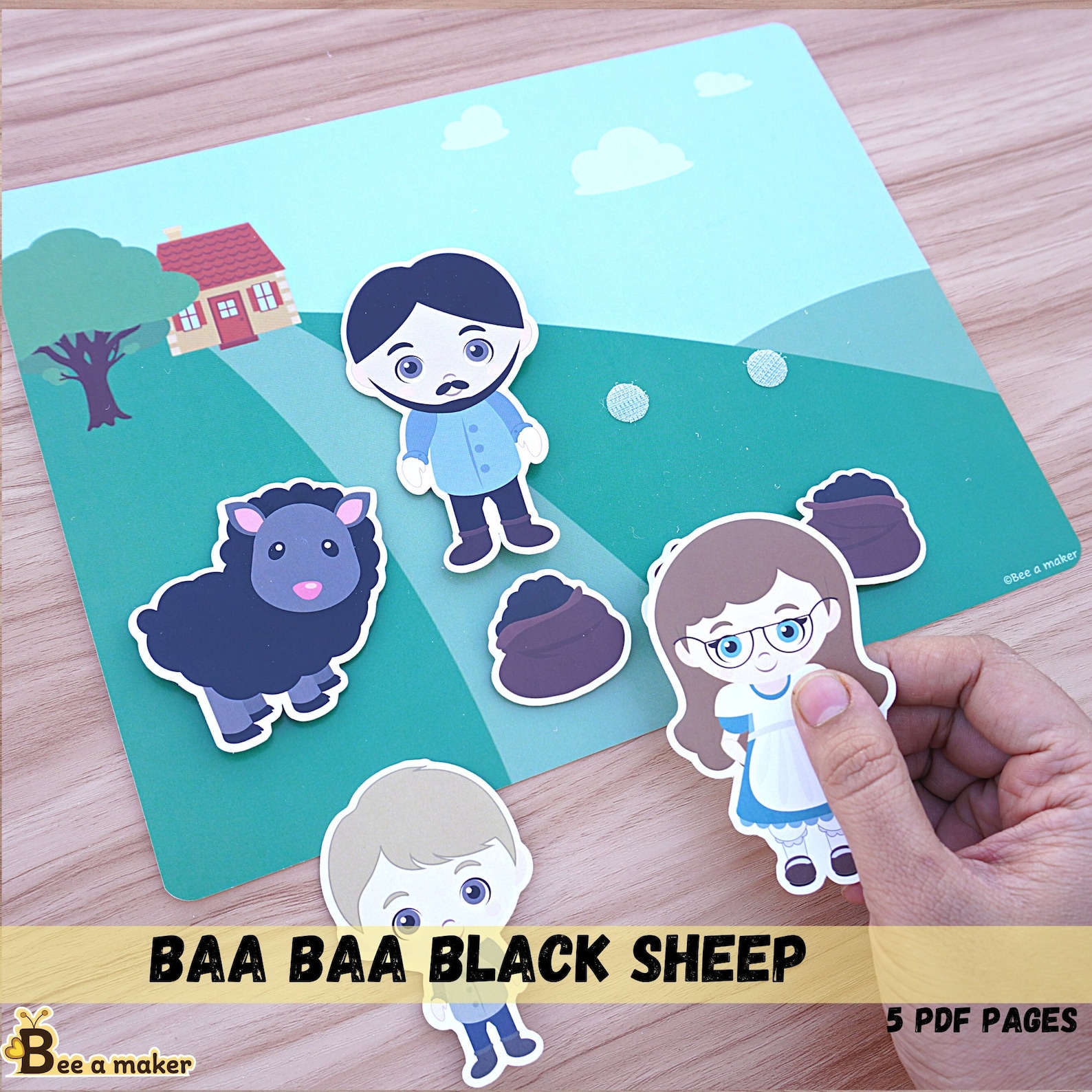 Baa Baa Black Sheep Nursery Rhyme Poster, Busy Book Page and Sequencing ...