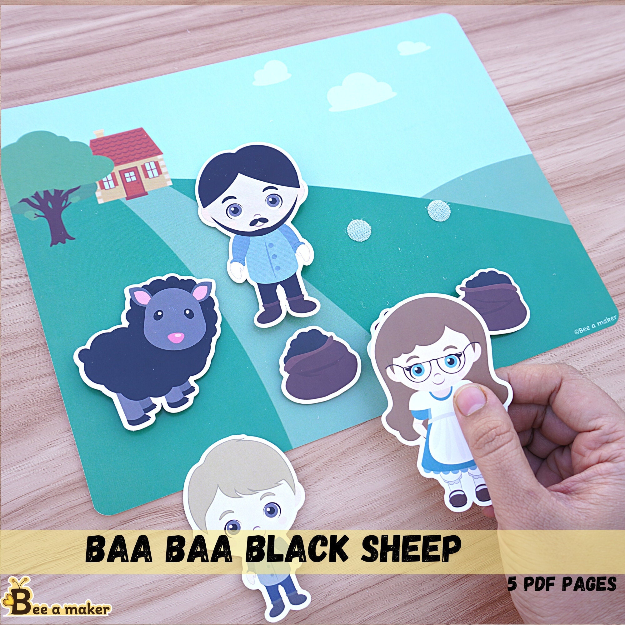 Baa Baa Black Sheep Nursery Rhyme Poster, Busy Book Page and Sequencing ...
