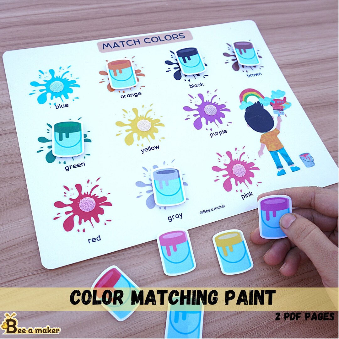Color Matching Paint and Bucket Busy Book Page - Etsy