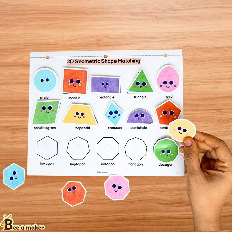 2D Geometric Shape Matching Busy Book Activity Page - Etsy